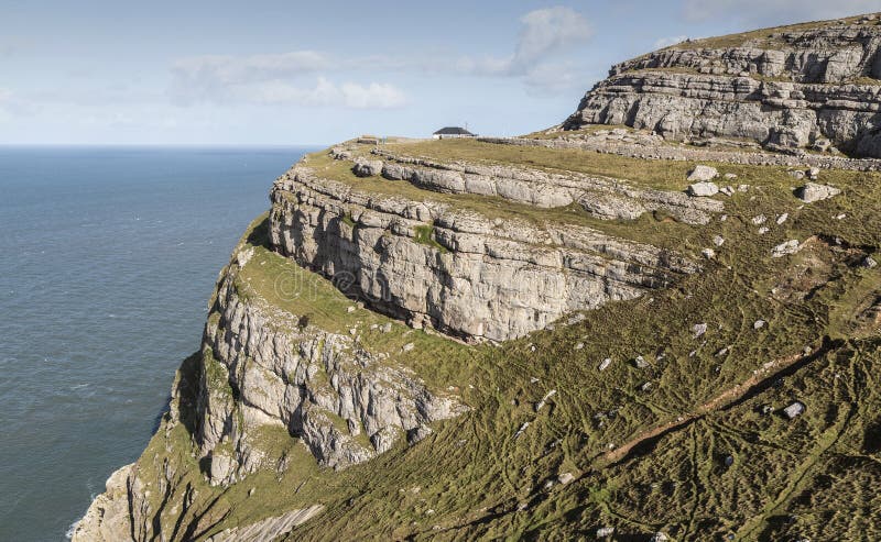 Ridged Cliffs on the Great Orme on Llandudno, Wales in the UK. Stock ...