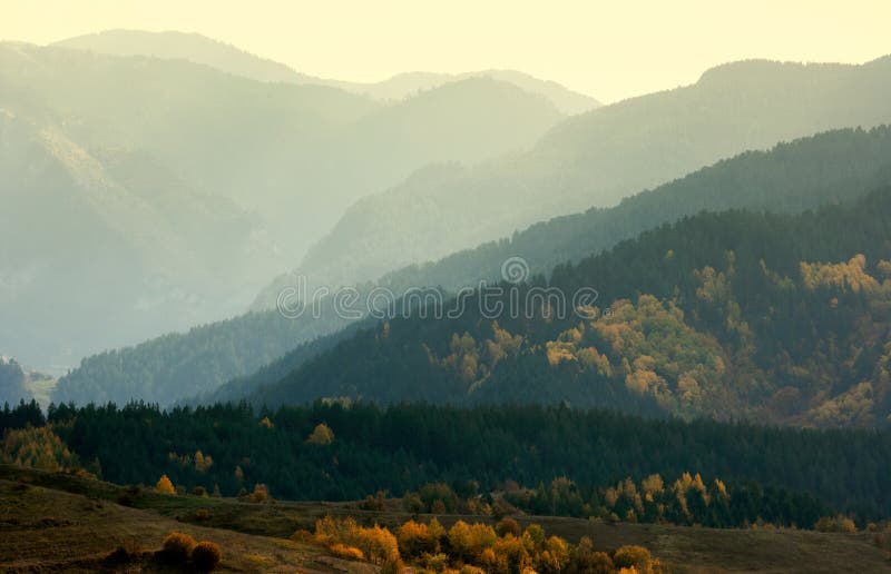 Rodopi Mountains Range in Bulgaria Stock Image - Image of fresh, grass ...
