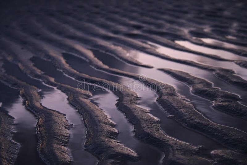 Ridges of Sand on the Shore Stock Photo - Image of lake, reflection ...