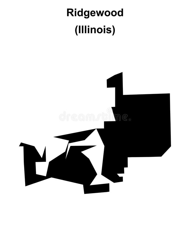 Ridgewood outline map stock vector. Illustration of atlas - 387247974