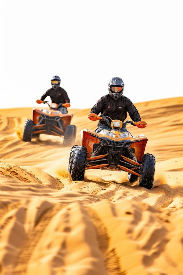 Riding ATVs in Desert Landscape Stock Photo - Image of travel ...