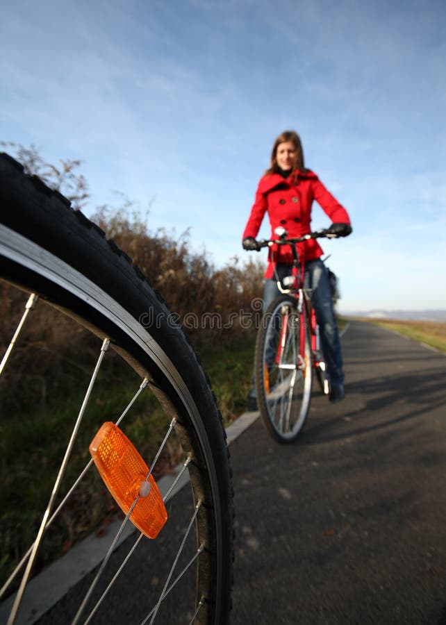 Riding a Bicycle in a Park on a Lovely Day Stock Image - Image of ...
