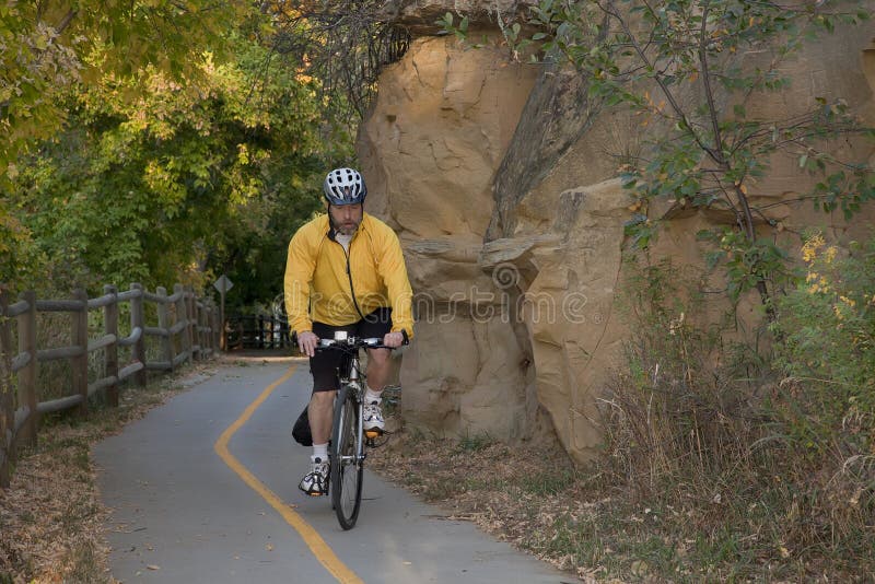 Riding a Bike on Scenic Trail Stock Image - Image of fall, colorado ...