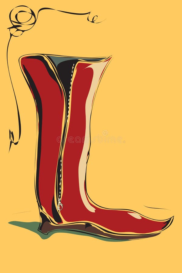 Riding boot stock vector. Illustration of color, fashion - 32415526