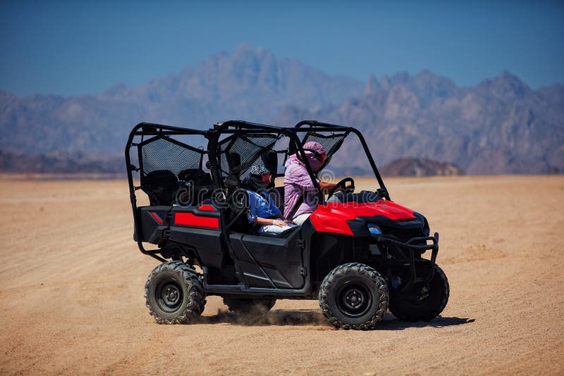 Riding a Buggy Car through the Desert. Thrill Tourism Adventures Stock ...