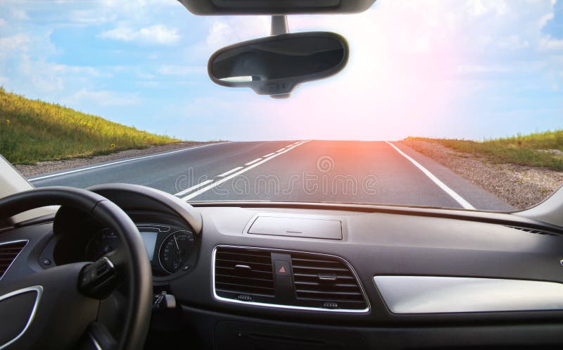 Riding Car View of the Road Stock Photo - Image of park, freedom: 201303816