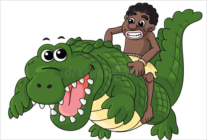 Riding Crocodile stock vector. Illustration of friendship - 25420177