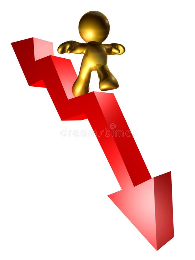 Riding The Down Trend Arrow Stock Illustration - Illustration of ...