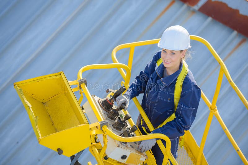 Riding in elevator truck stock photo. Image of raise - 83017828