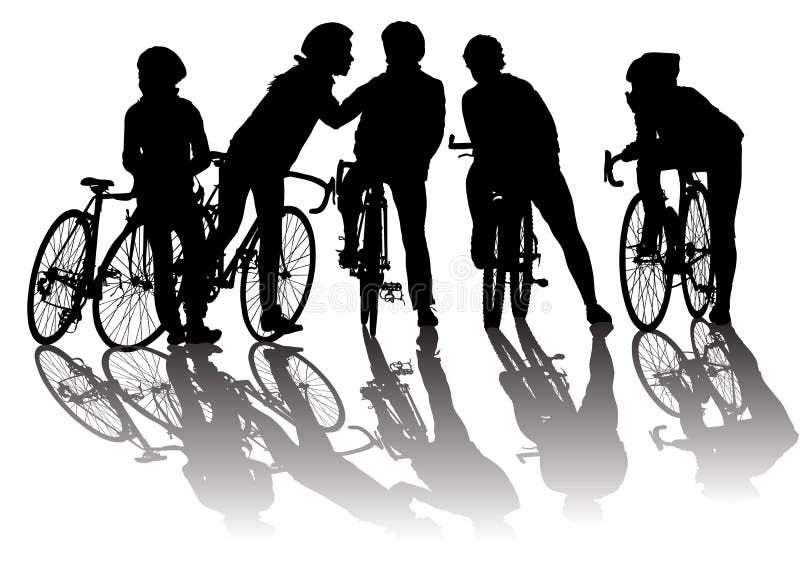 Cyclist Group Silhouette
