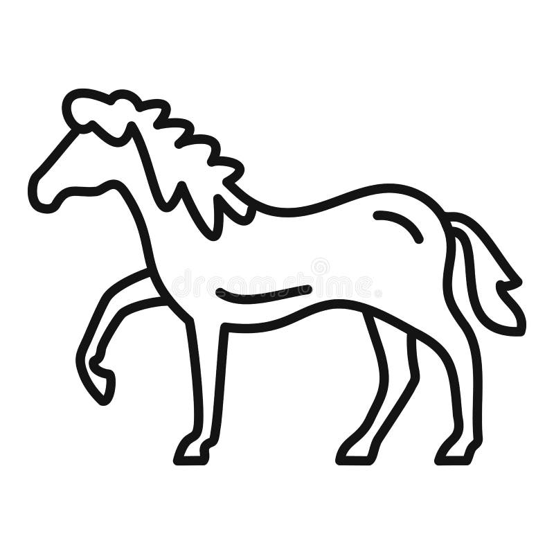 Riding Horse Icon, Outline Style Stock Vector - Illustration of horse ...