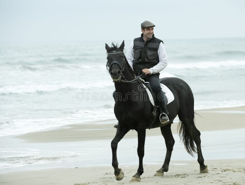 Riding man and horse stock photo. Image of happy, activity - 163810338