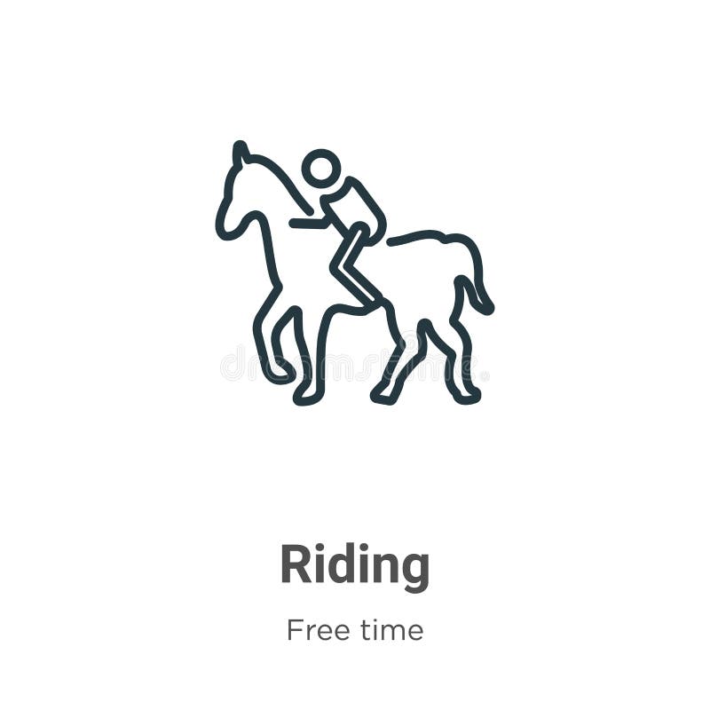 Riding Outline Vector Icon. Thin Line Black Riding Icon, Flat Vector ...
