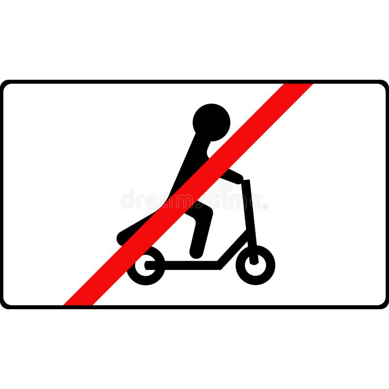 Riding is Prohibited on a Scooter. Road Signs. Stock Vector ...