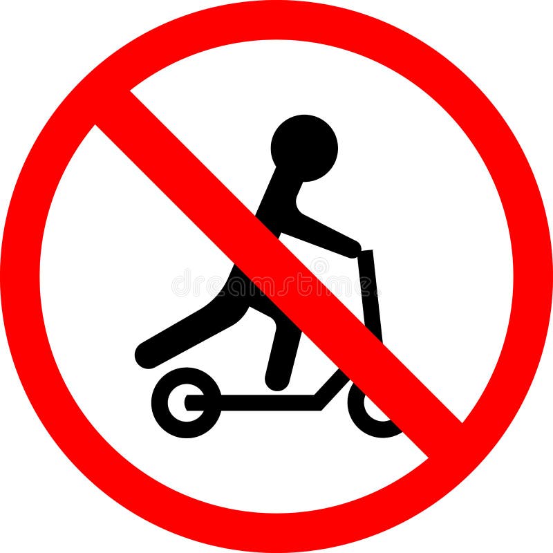 Riding is Prohibited on a Scooter. Road Signs. Stock Vector ...