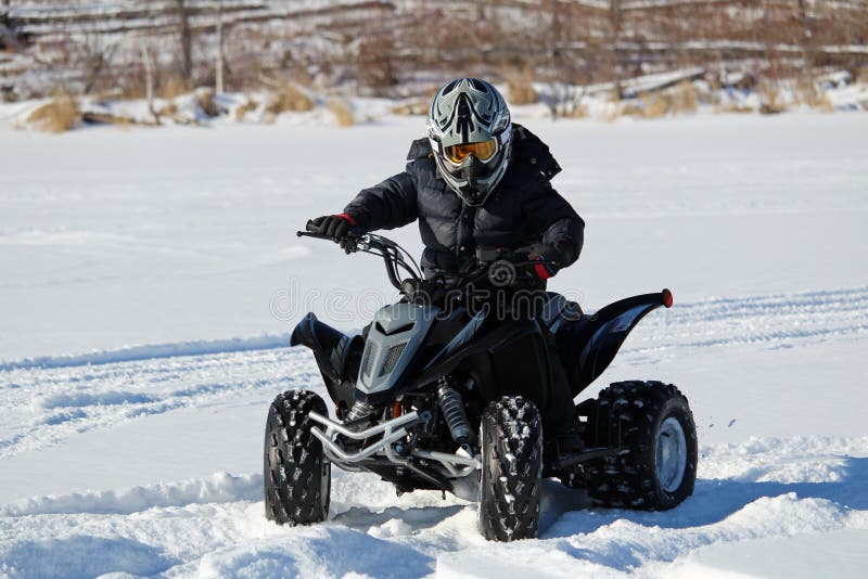Winter Quading in Full Gear Stock Image - Image of excitement, canada ...