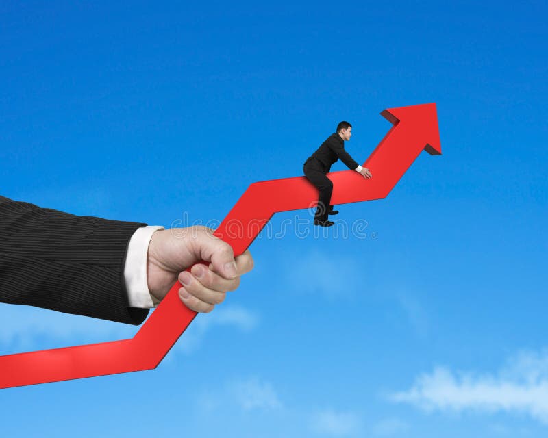 Riding on Red Arrow in Blue Sky Stock Photo - Image of motion, concept ...