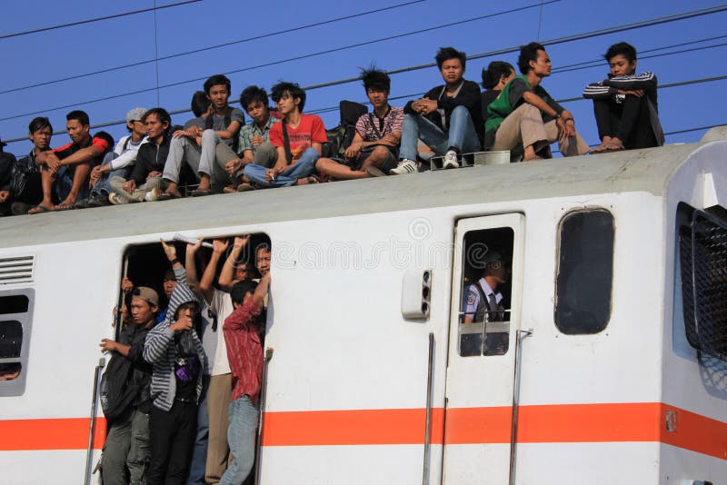 Riding on the Rooftop of the Train Editorial Photography - Image of ...