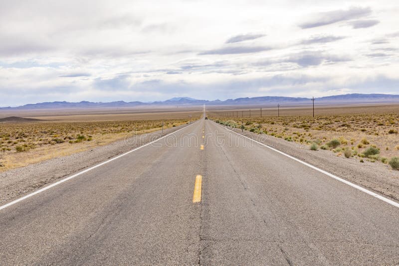 Riding the Route 95 in Nevada on Daytime Thru the Desert Stock Photo ...