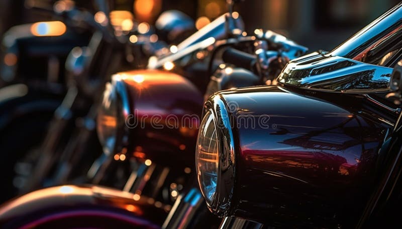 Riding a Vintage Motor Scooter, Illuminated by the City Lights ...