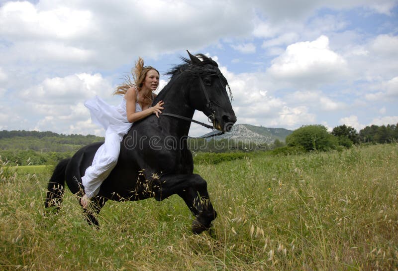 Riding wedding woman stock image. Image of riding, celebration - 9512695