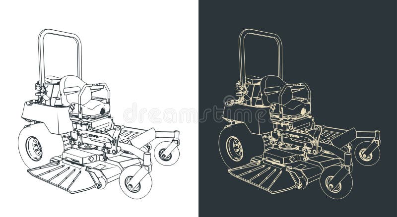 Riding zero-turn mower stock vector. Illustration of cutter - 384276365