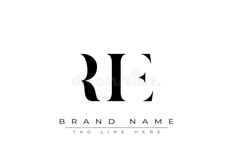 RIE Abstract Letter Logo Design Stock Vector - Illustration of gold ...