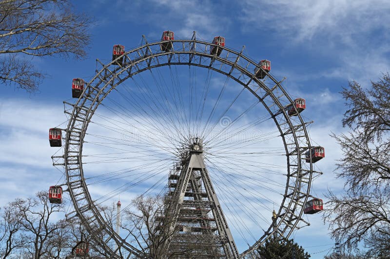 Riesenrad Panoramic Wheel Prater Park Vienna Stock Image - Image of ...