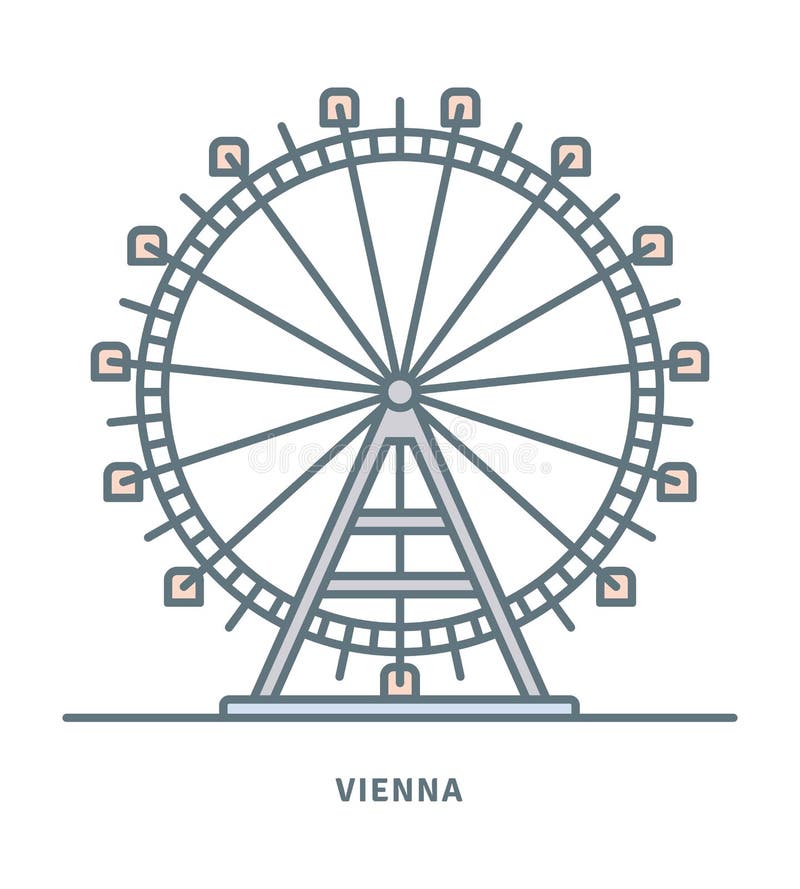 Riesenrad-Vektorillustration Wiens Prater Vektor Abbildung ...