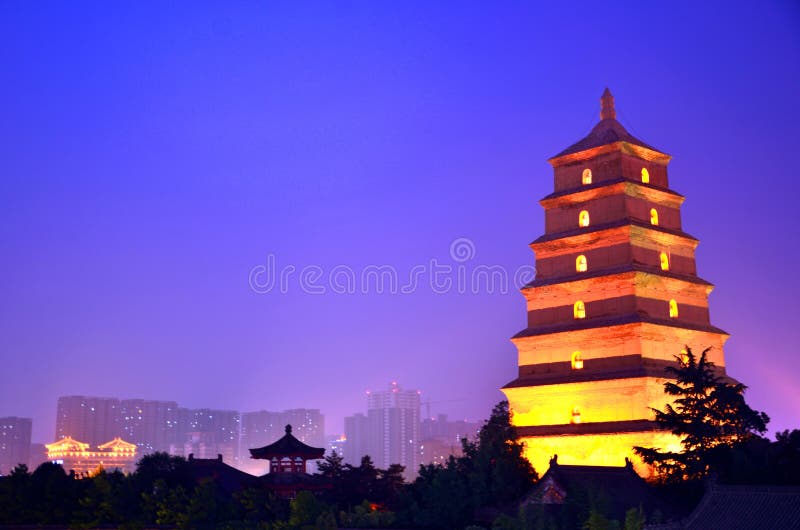 Riesige Wilde Gans-Pagode Dayan-Pagode, Xian, China Stockfoto - Bild ...