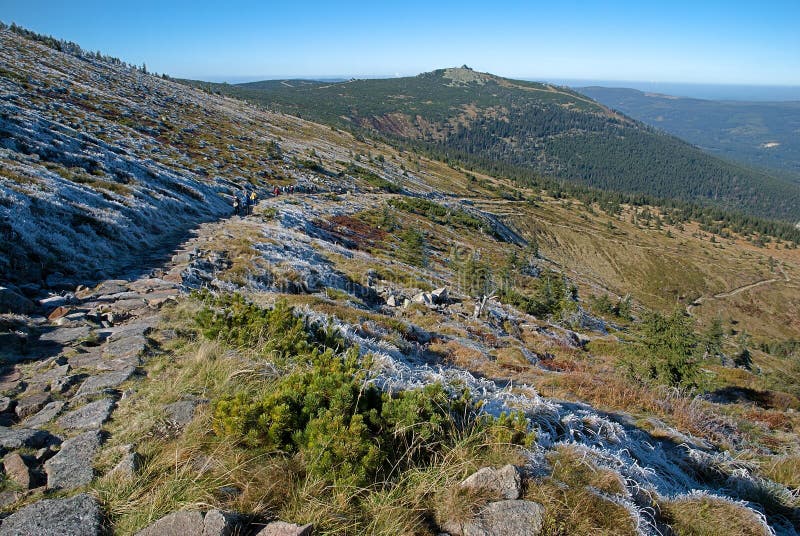 Riesiger Berg, Tschechische Republik Stockbild - Bild von panorama ...