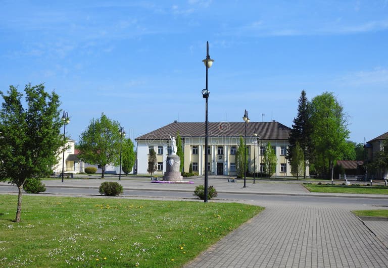 Rietavas town, Lithuania editorial image. Image of street - 92941755