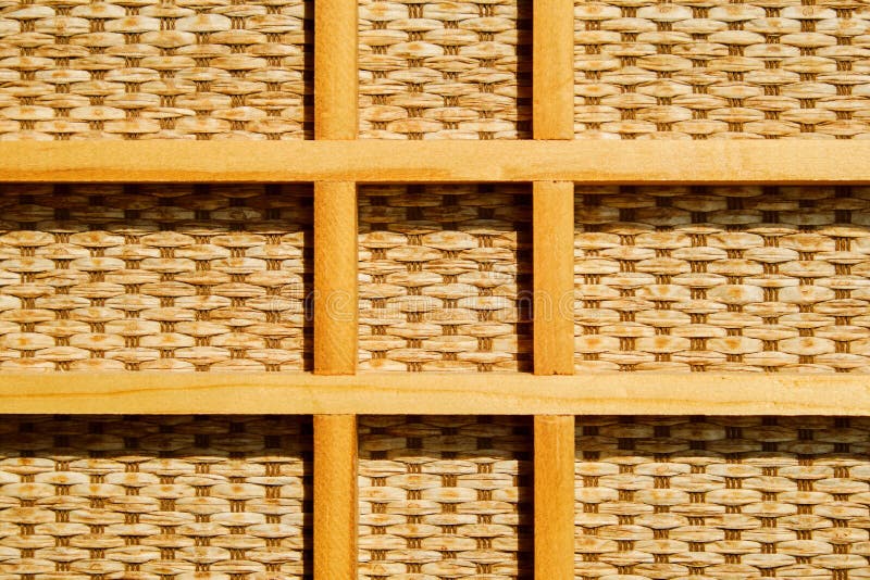 Rieten Patroon Met Net Van Houten Bars Stock Foto - Image of stof ...