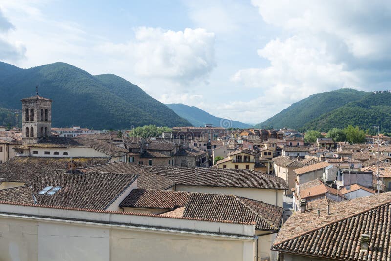 Rieti (Italy) stock image. Image of belfry, valley, building - 45753809
