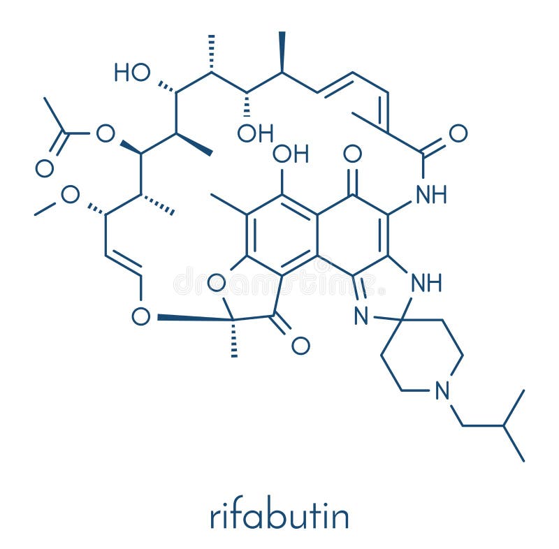 Rifabutin Tuberculosis Drug Molecule. Atoms are Represented As Spheres ...