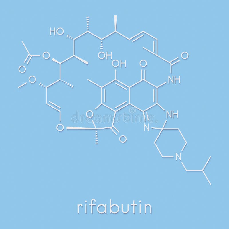 Rifabutin Tuberculosis Drug Molecule. Atoms are Represented As Spheres ...