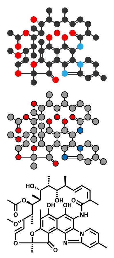 Rifaximin Antibiotic Drug Molecule. Skeletal Formula. Stock Vector ...