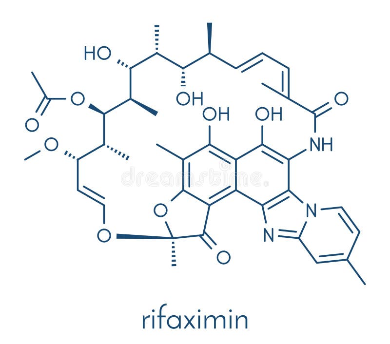 Rifaximin Antibiotic Drug Molecule. Atoms are Represented As Spheres ...