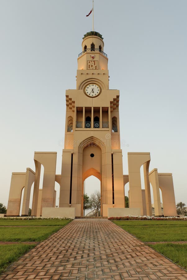 Riffa Clock Tower, Bahrain stock photo. Image of landmarks - 5013834