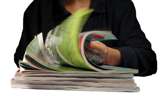 Riffling through magazines stock image. Image of magazines - 163075