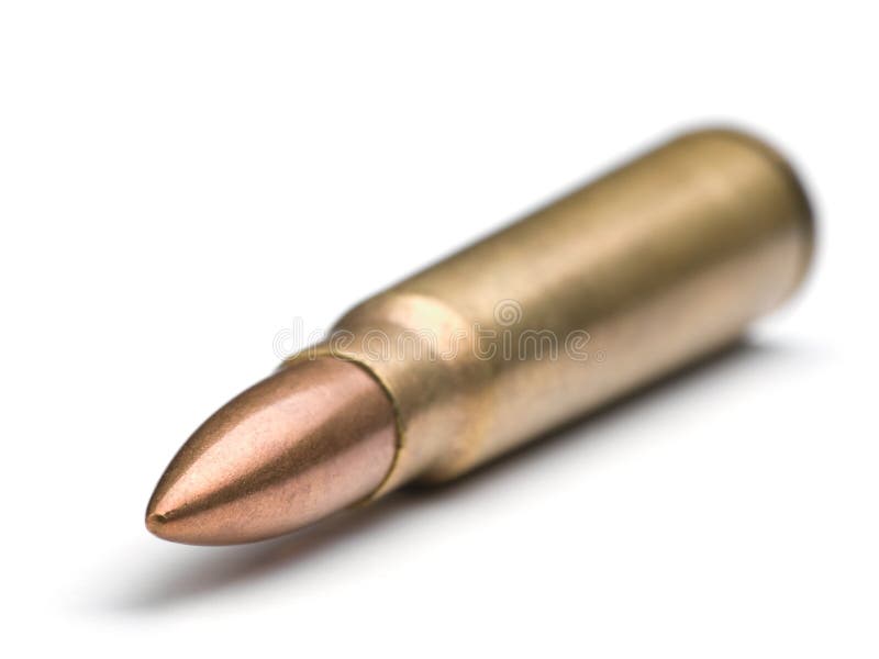 Bullet on white stock image. Image of ammo, dangerous - 3302481