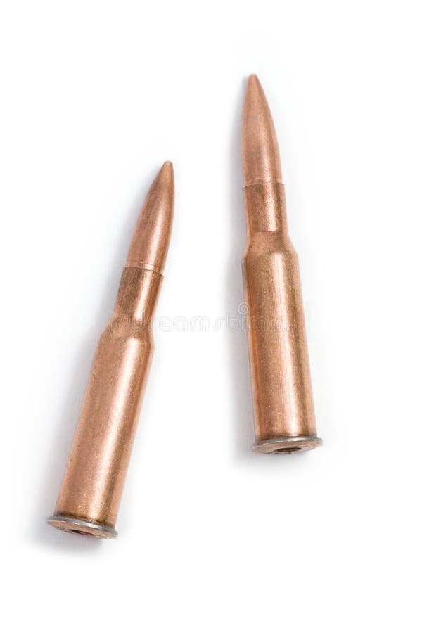 Rifle Bullet stock photo. Image of white, isolated, gold - 4072438