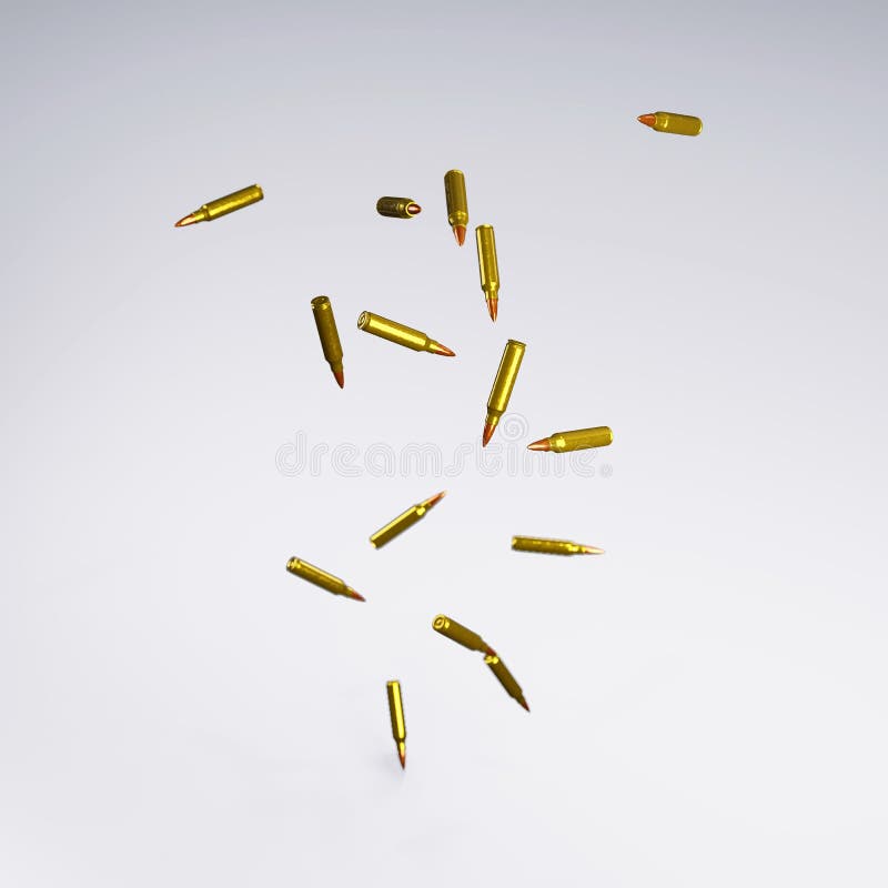 Rifle bullet 3d render stock illustration. Illustration of hunting ...