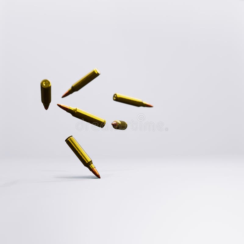Rifle bullet 3d render stock illustration. Illustration of armed ...