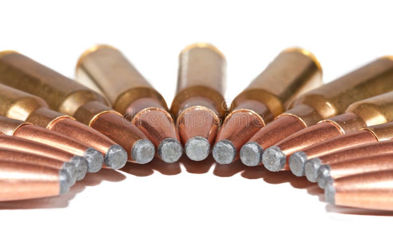 Rifle Bullets Packed in a Half Circle Stock Photo - Image of bullets ...