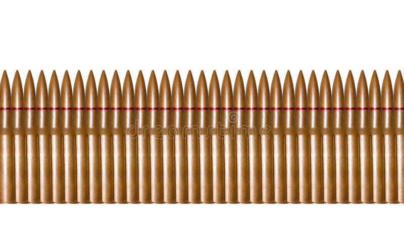 Rifle bullets in a row stock photo. Image of combat, caliber - 62487004