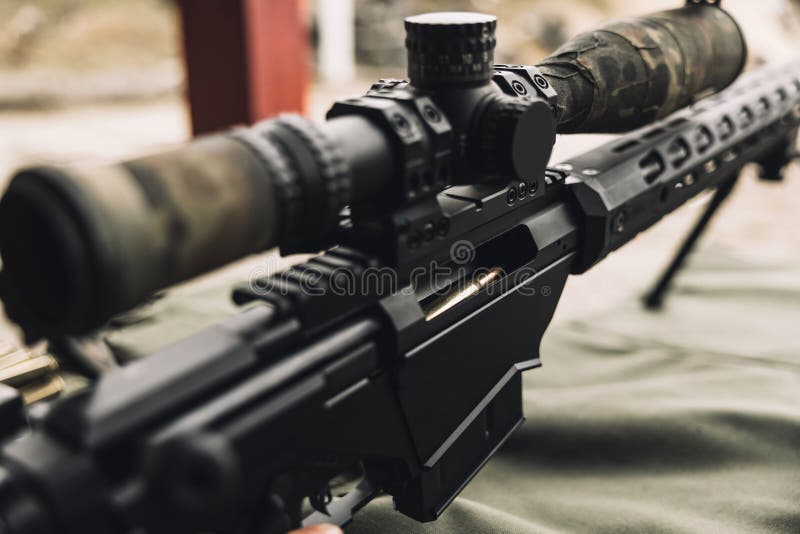 Close Up Picture of an Optical Rifle Stock Photo - Image of rifle ...