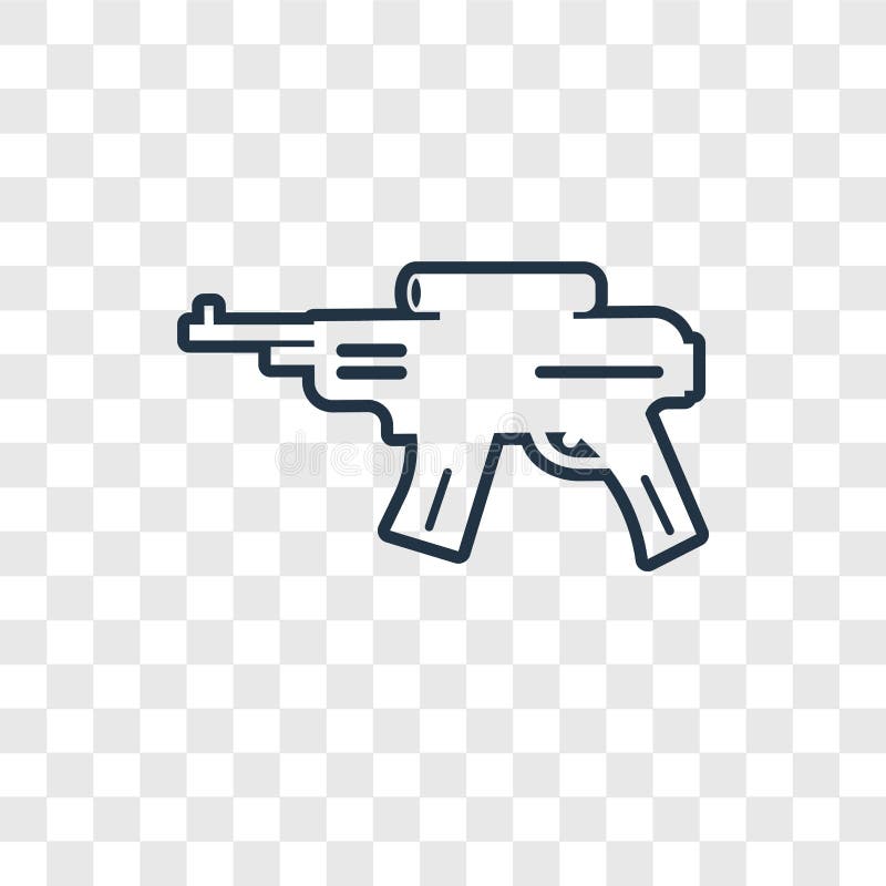 Rifle Concept Vector Linear Icon Isolated on Transparent Background ...