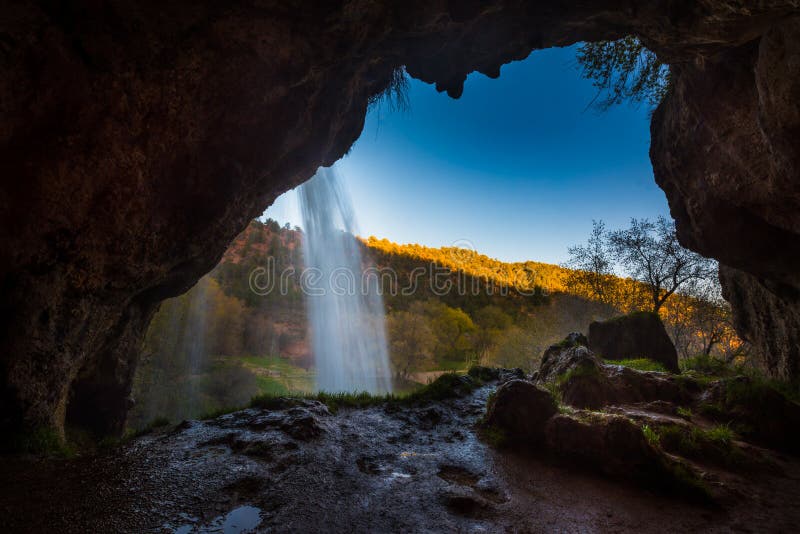 Rifle Falls Colorado Behind the Waterfall Stock Photo - Image of river ...
