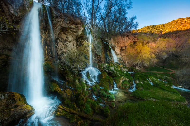 Rifle Falls Colorado Behind the Waterfall Stock Image - Image of green ...
